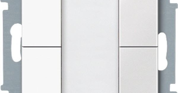 Push-button, 2-gang plus, polar white, System M